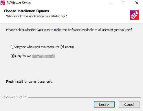 New RCViewer_win_installer.exe Information and Install
