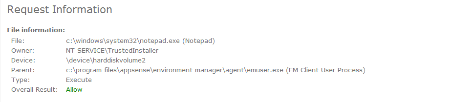 EmUser.exe Parent Process Allows Executable Requests