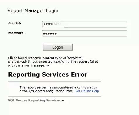 Error when Provisioning Reports - "Error: Possible Exception from access to Config service ...