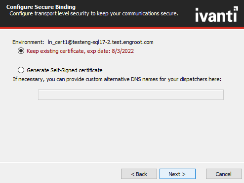 How to change an expiring Ivanti Automation certificate