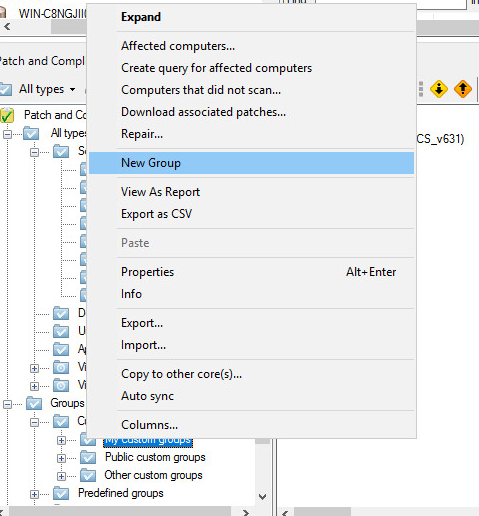 How to Scan and/or Repair against a custom group