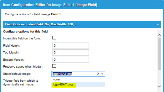 How to set an image in the "Image" field type in Request Offerings?