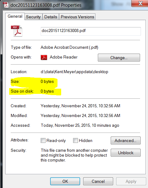 Unable to open attachment .pdf because it is either not a supported ...