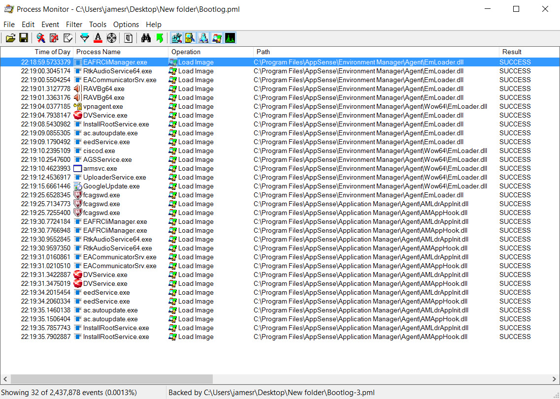 Verifying Anti Virus exclusions using the Resource Monitor or SysInternals Process Monitor boot log