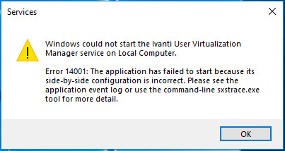 Ivanti User Virtualization Service fails to start after upgrading to ...