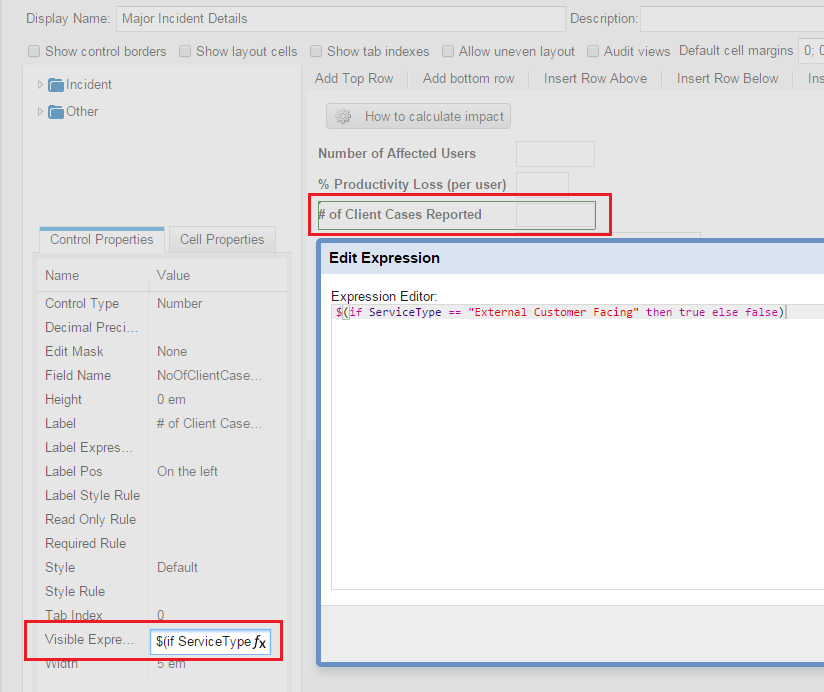 Visibility rule does not show field as expected