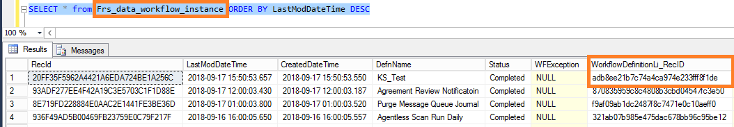How To: How workflows looks like in SQL database.