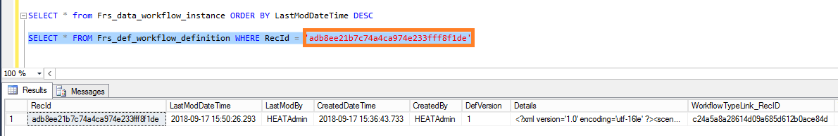 How To: How workflows looks like in SQL database.