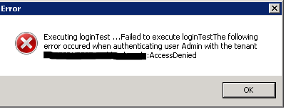 Error on upgrade: Failed to execute login test. The following error ...