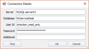 Configuring Xtraction to connect to a MySQL Database