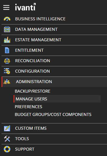 Ivanti License Optimizer - Managing Users