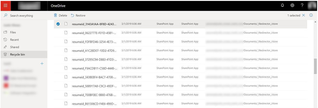 Email notification from SharePoint regarding files deleted on OneDrive