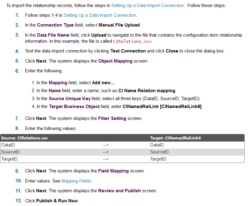 Proper fields to use when importing CI Field Relationship data ...