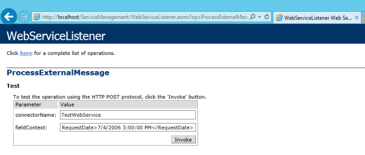 How to test a web service listener in ALM/LPM