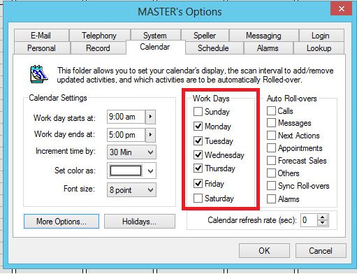 How can you change the Calendar so you see weekends or non-defined ...