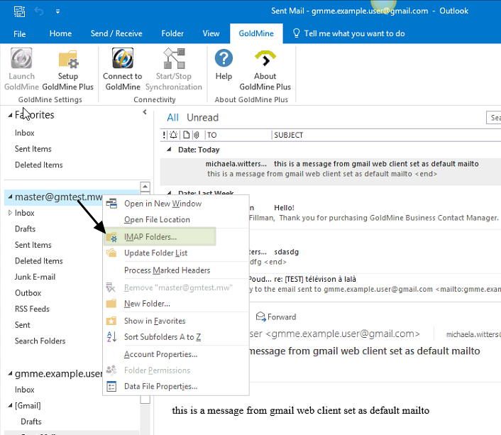 How to find the IMAP folder structure via Microsoft Outlook for example ...