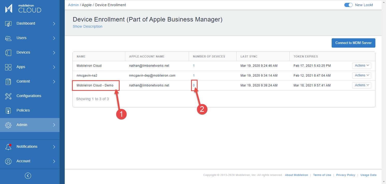MobileIron Cloud: Apple Business Manager Device Enrollment Configuration