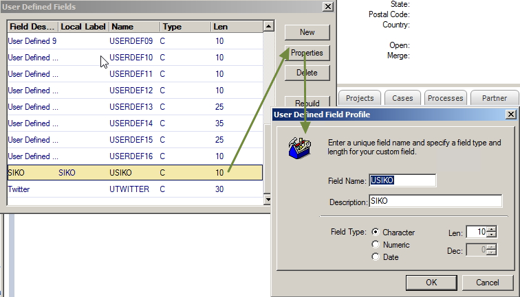 How to extend the length of user defined character fields?