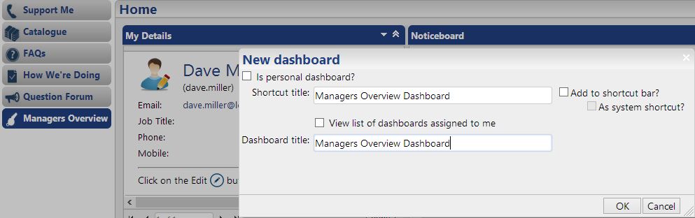 Step by step example - How to create and publish a self service dashboard