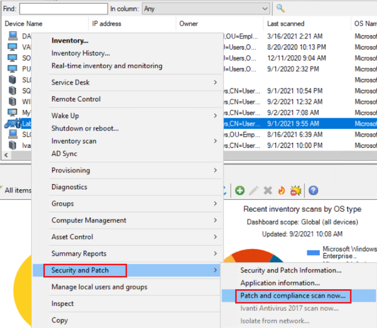 How to schedule a Security Scan