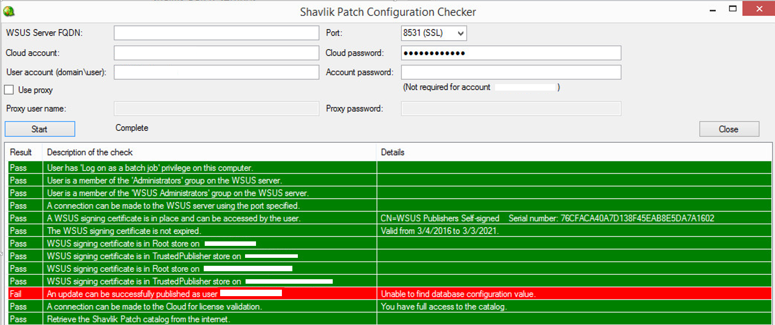 Unable to Publish Updates - Unable to Find Database Configuration Value