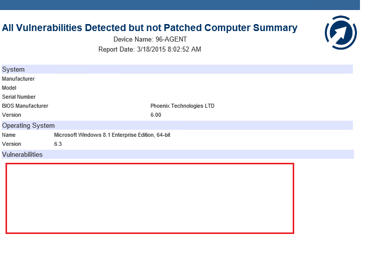 ERP: Patch Summary Reports are Blank or Missing Content