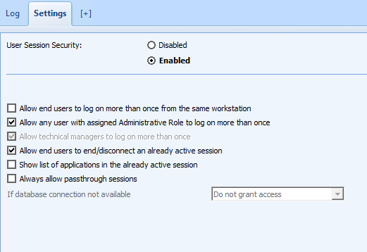 Unable to end an active user session when logging on to a new user session