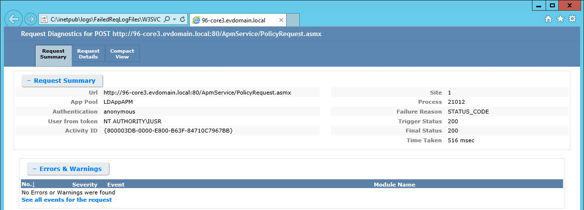 How To: Enable IIS Failed Request Tracing