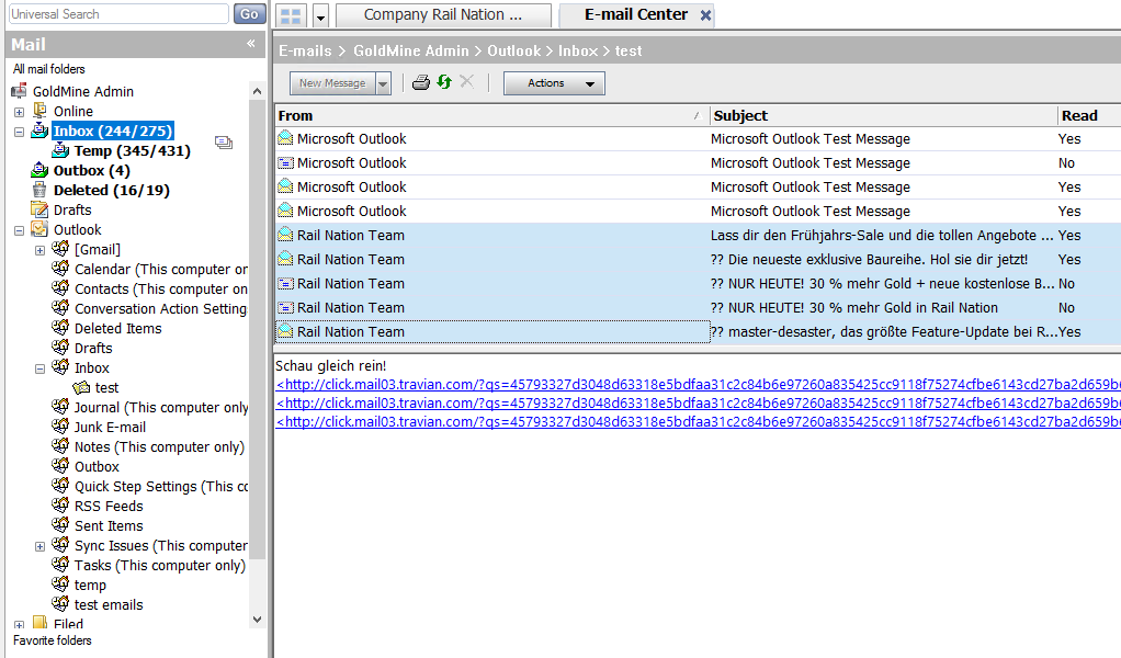 How to copy emails from Microsoft Outlook to GoldMine?