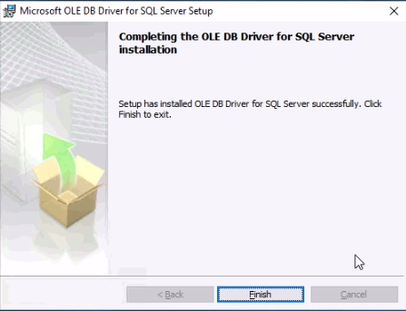 Microsoft OLE DB Driver for SQL Server Setup is required for GoldMine 2021.2.x and higher