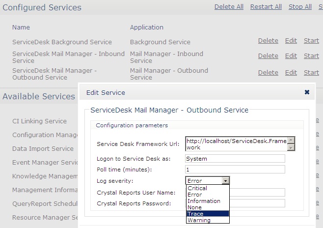 Troubleshooting Inbound or Outbound emails using Log Severity