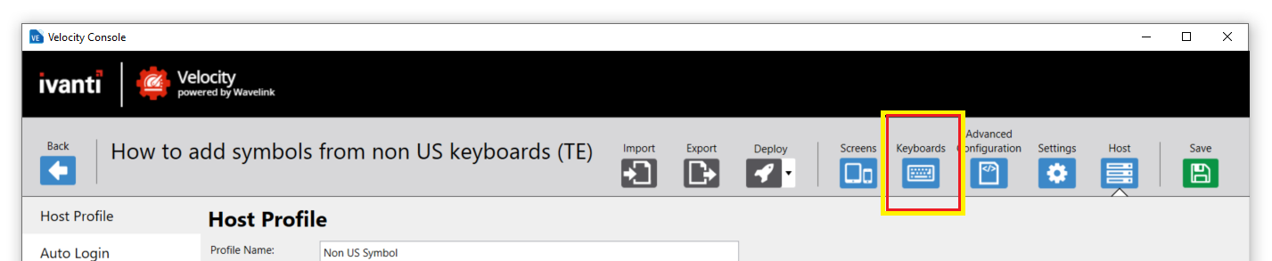 Velocity: How to add a symbol into a Velocity Keyboard Template