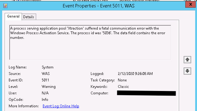 Xtraction Pool - Fatal Communication Errors with Windows Process ...