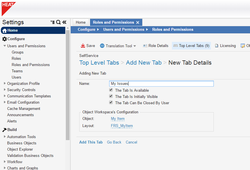 How to add My Items as a standard object to allow customization of the ...