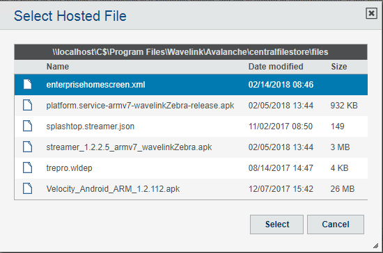 Configuring Enterprise Home Screen the XML Configuration File Avalanche
