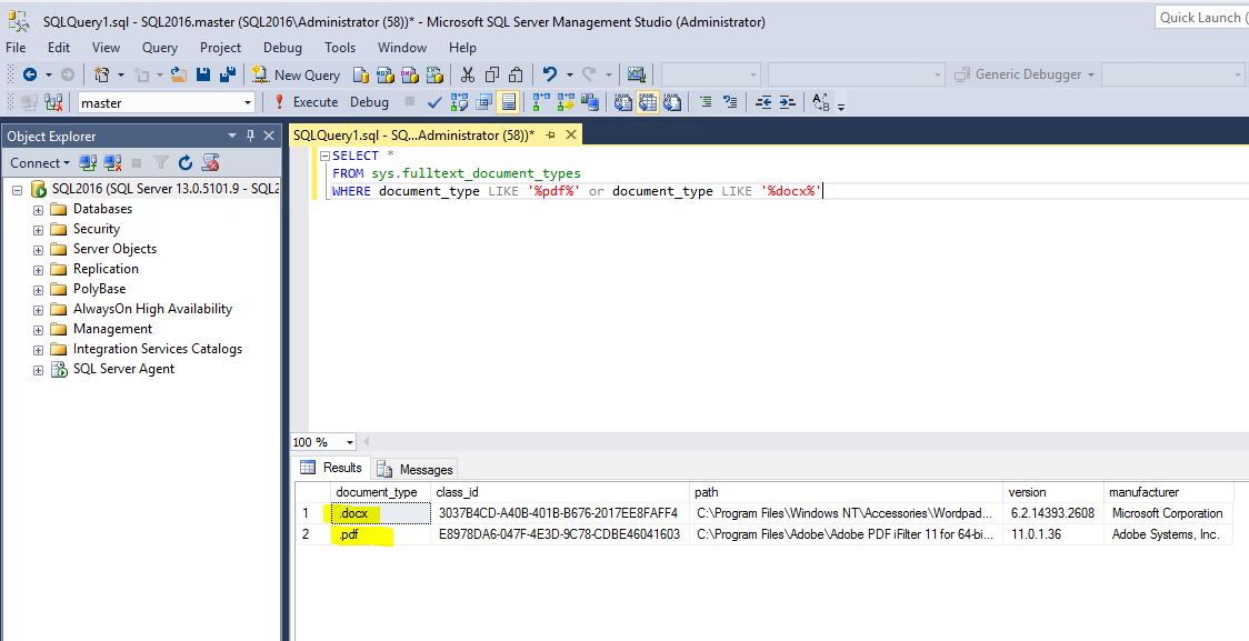 To enable full text searching on .pdf and .docx documents attached to ...