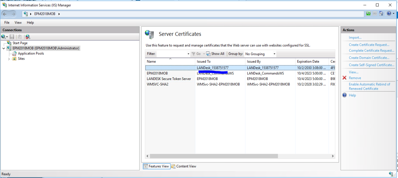 EPM certificate check list