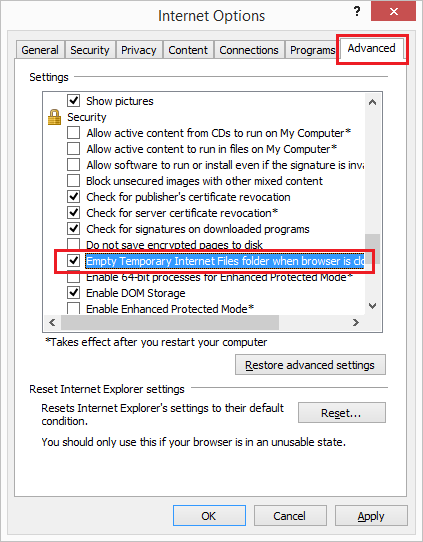 Temporary Internet Files Growing Very Large On Core