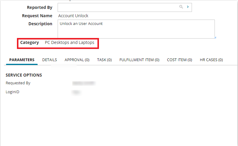 How to add Request Offering's Category to the Service Request Form