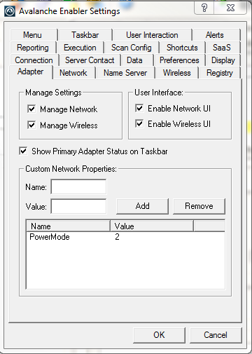 How to set a custom network property to a device.
