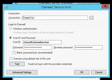 Services will not start with error: The Cherwell Service Host service ...