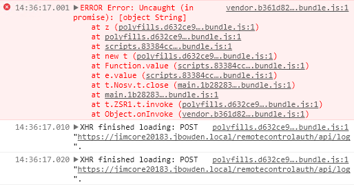 Remote Control WS "Failed to Authorize" "msg=success,status=2 (NoError)"