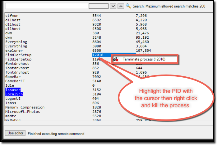 Scheduled Task Return Code 1354 Client Has Started Processing Task