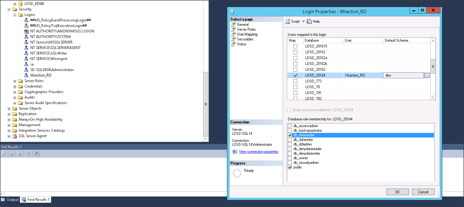 Xtraction Configuration - Database and User Setup