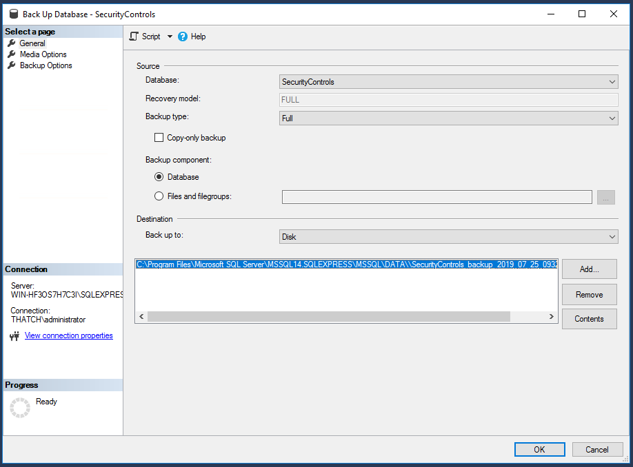 How To: Backup a Database