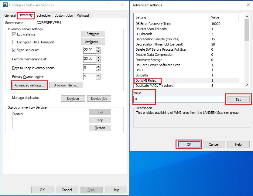 Inventory Scan Hangs While Communicating with the Core