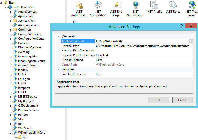 How to troubleshoot high CPU usage from the W3WP process for LDAppVulnerability
