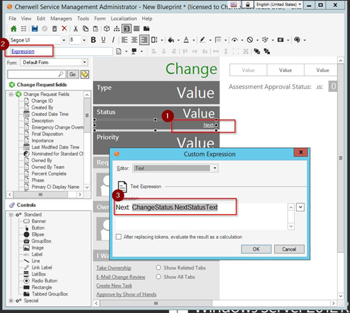 Browser Client - Change Request Standard Change Form