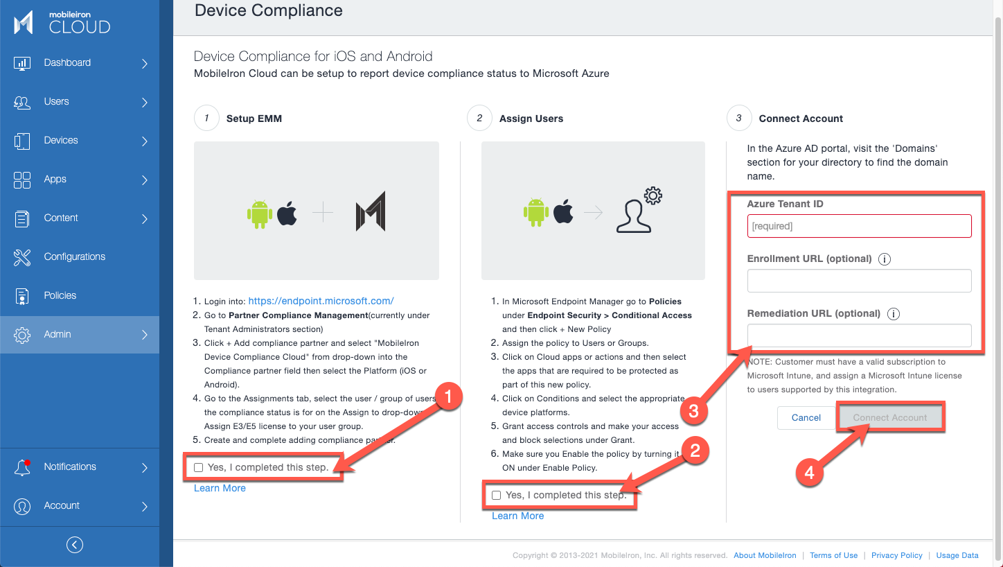MobileIron Cloud - Azure Device Compliance for iOS and Android