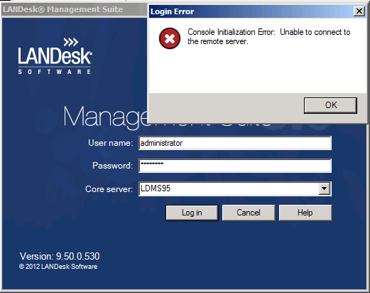 Console Initialization Error Unable To Connect To The Remote Server